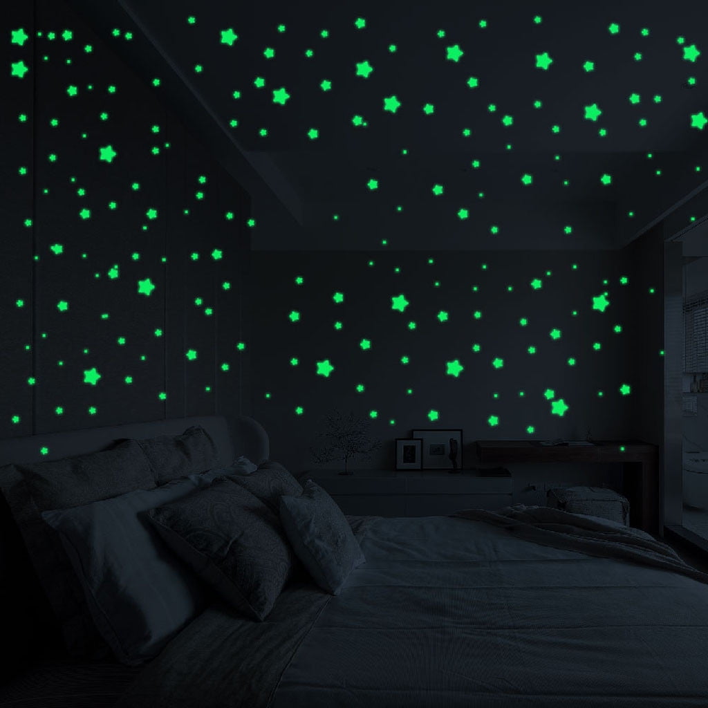 BAOPAI Luminous Wall Stickers Glow in The Dark 3D Fluorescent Stars ...