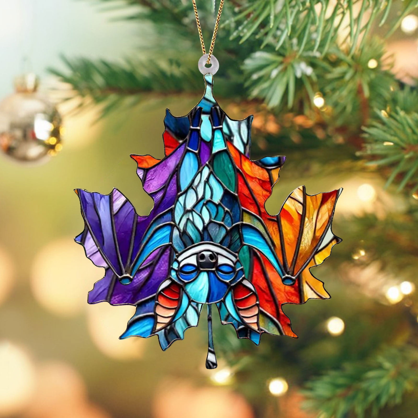 BAOPAI Maple Leaf Sun Catcher Ornament - Handmade Acrylic Wall Hanging ...