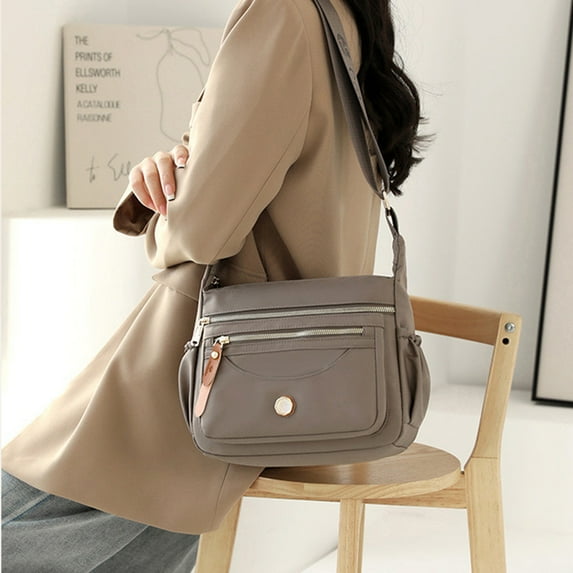 BAOPAI Multi-Layer Shoulder Bag with Large Capacity, Water-Resistant ...