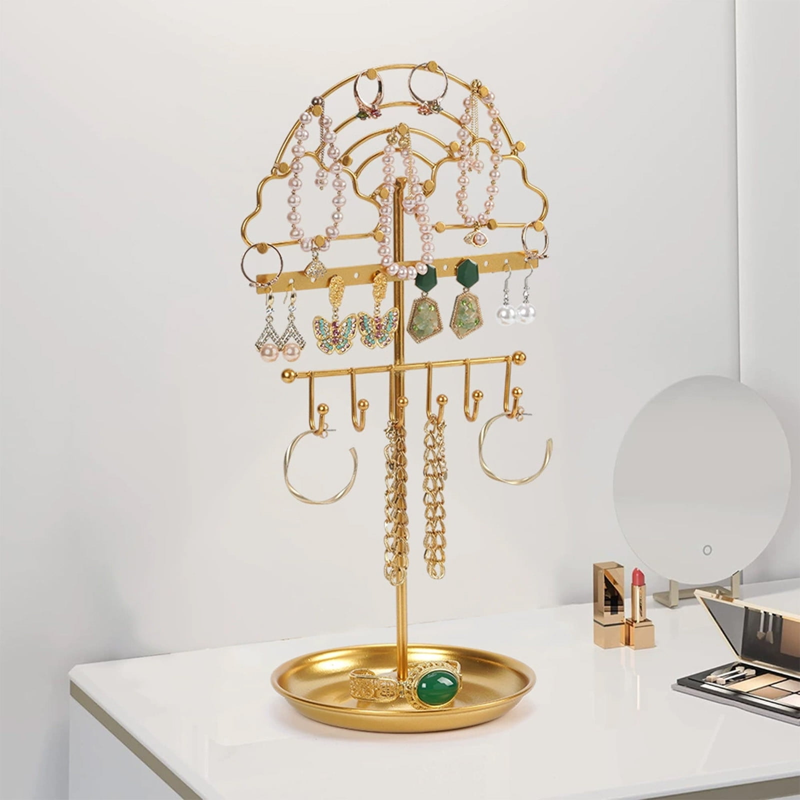 BAOPAI Multifunctional Vertical Hanging Jewelry Display Organizer Rack ...