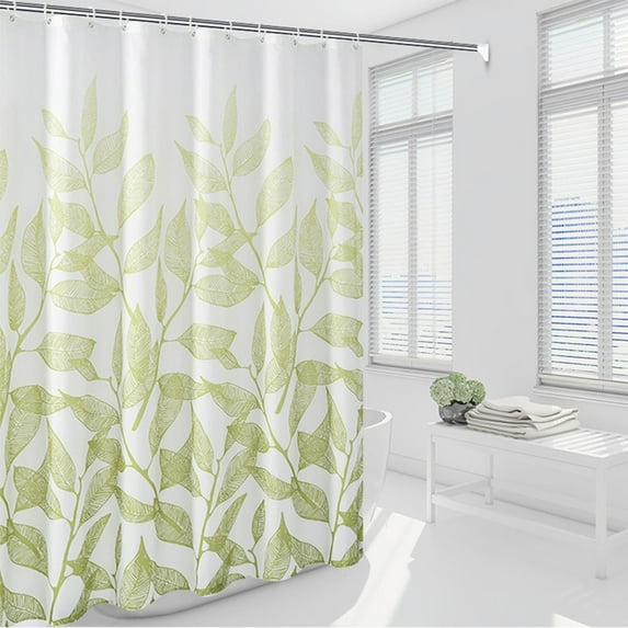 BAOPAI PEVA Waterproof Printed Shower Curtain with Hooks No Punch Holes ...