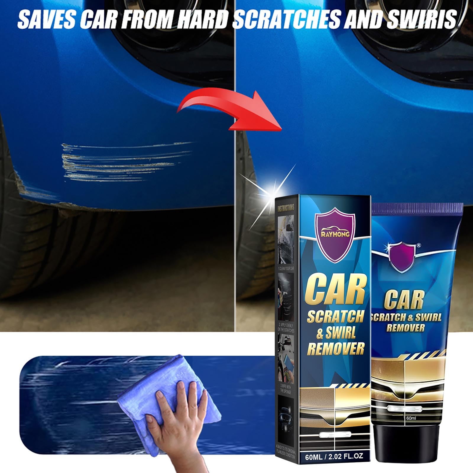 BAOPAI Professional Car Scratch Repair Kit with Swirl Remover and ...