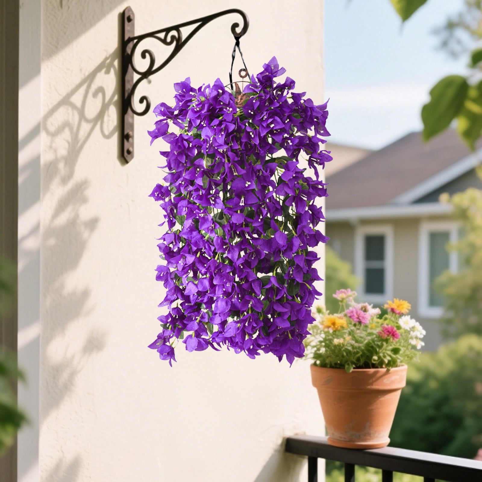 BAOPAI Realistic Artificial Bougainvillea Hanging Flowers Fake Vines ...