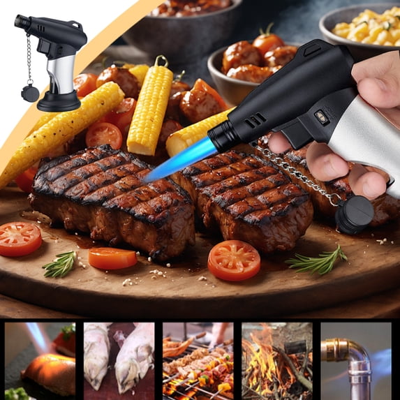 BAOPAI Refillable Butane Lighter with Windproof Super Strong Blue Flame ...