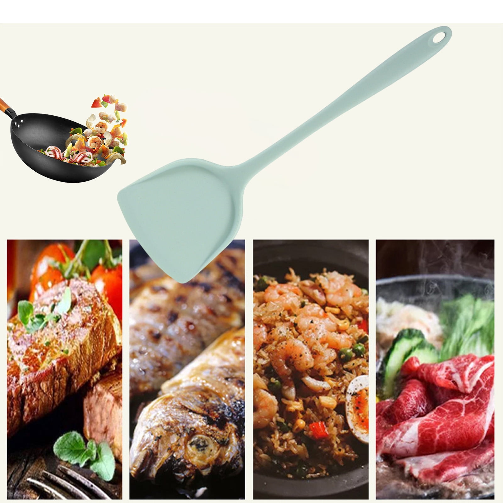 BAOPAI Silicone Kitchen Spatula for Non-Stick Pans - Heat Resistant ...