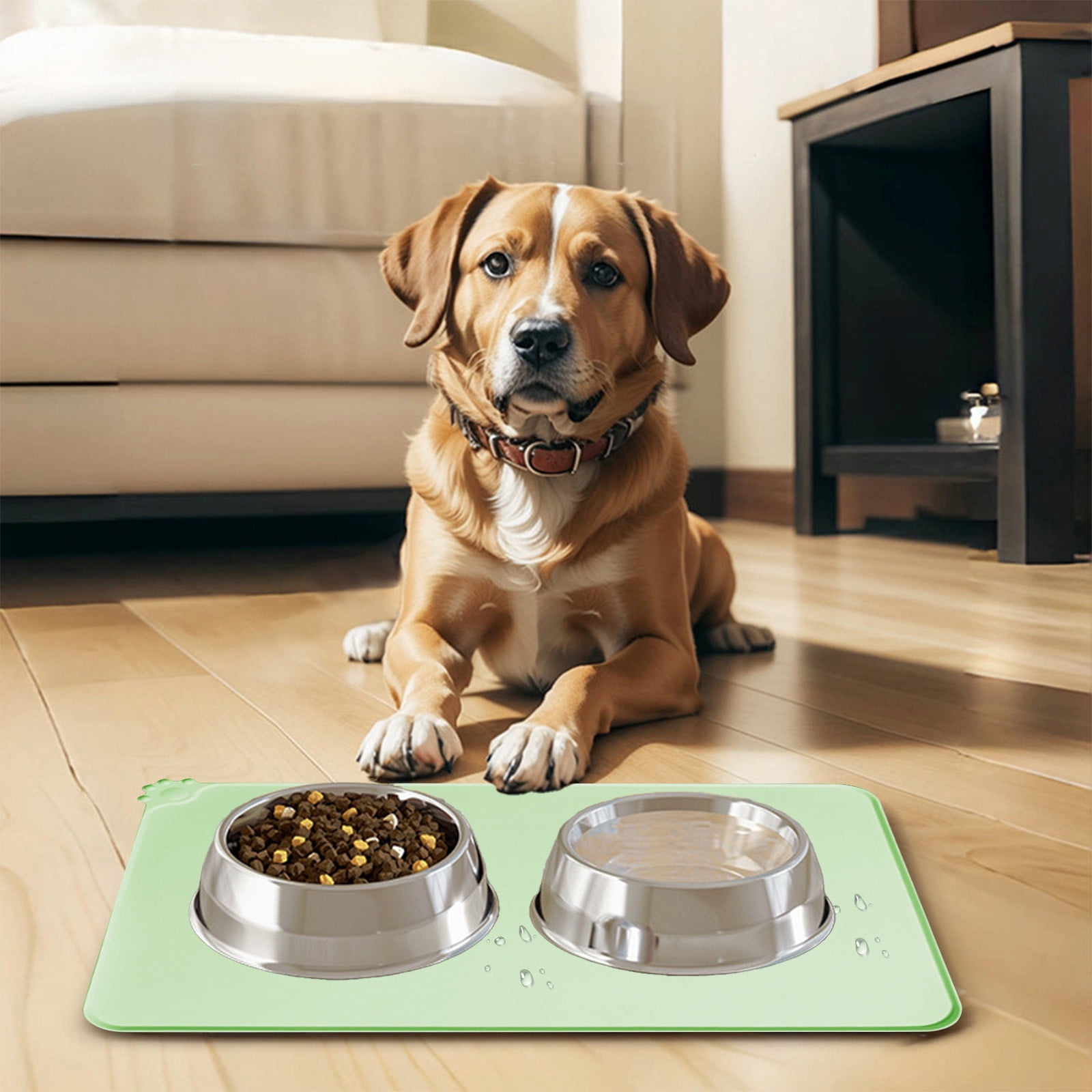 BAOPAI Silicone Pet Mat Spill Proof Non Slip Feeding Placemat For Cats ...