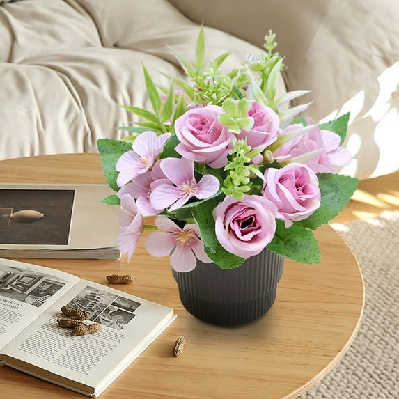 BAOPAI Simulation Artificial Potted Plants with Lifelike Flowers for ...