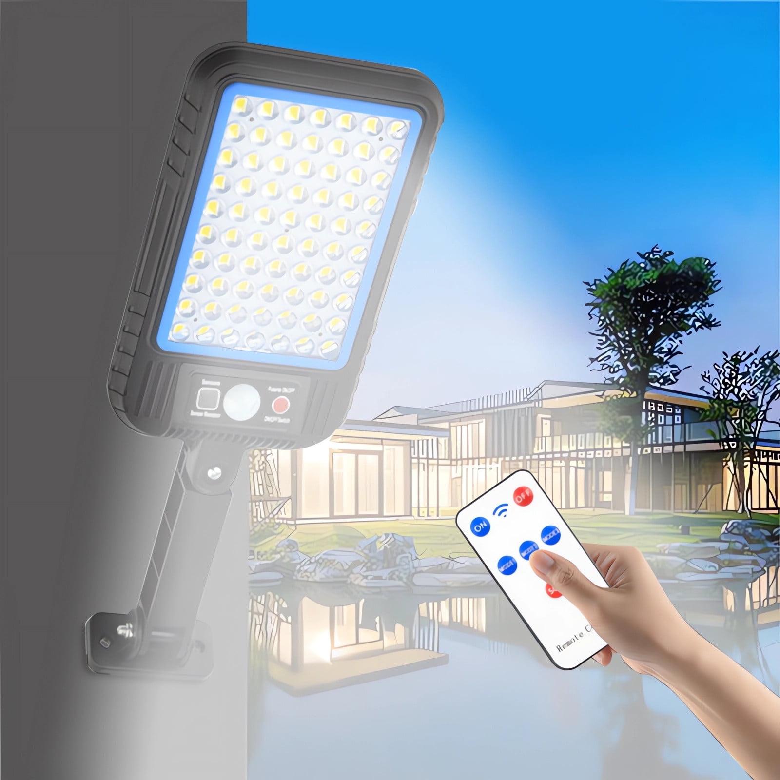 BAOPAI Solar Motion Sensor Wall Light Waterproof Outdoor Security Lamp ...