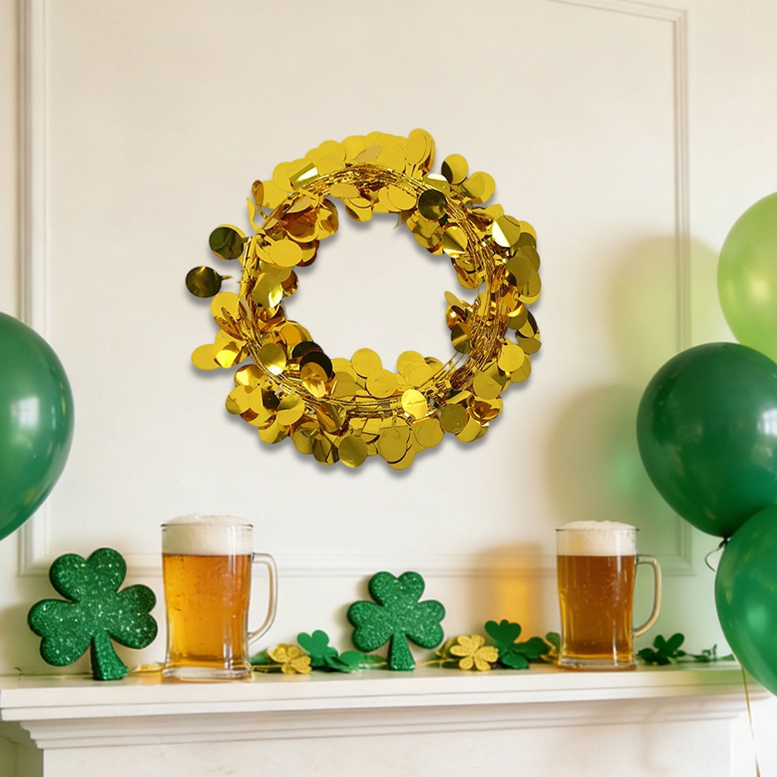 BAOPAI St. Patrick's Day Bendable Clover Garland with Reflective ...