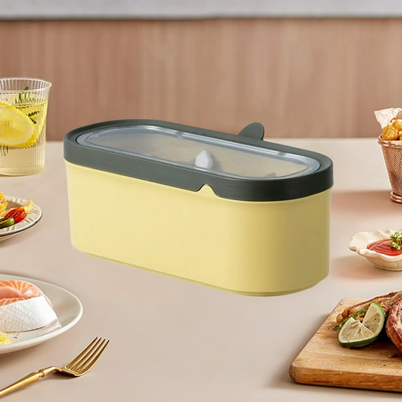 BAOPAI Standing Lid Spice Jars with Spoon 3 Compartment Kitchen ...