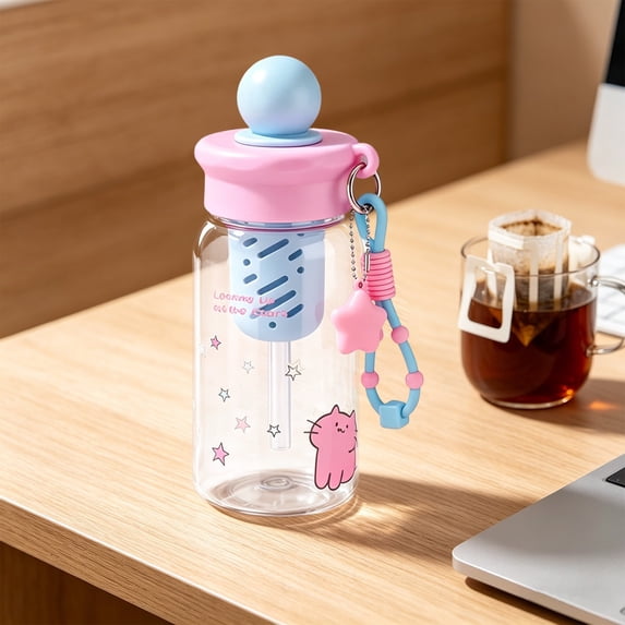 BAOPAI Tea Infuser Water Bottle with Straw and Leak-Proof Lid- Reusable ...