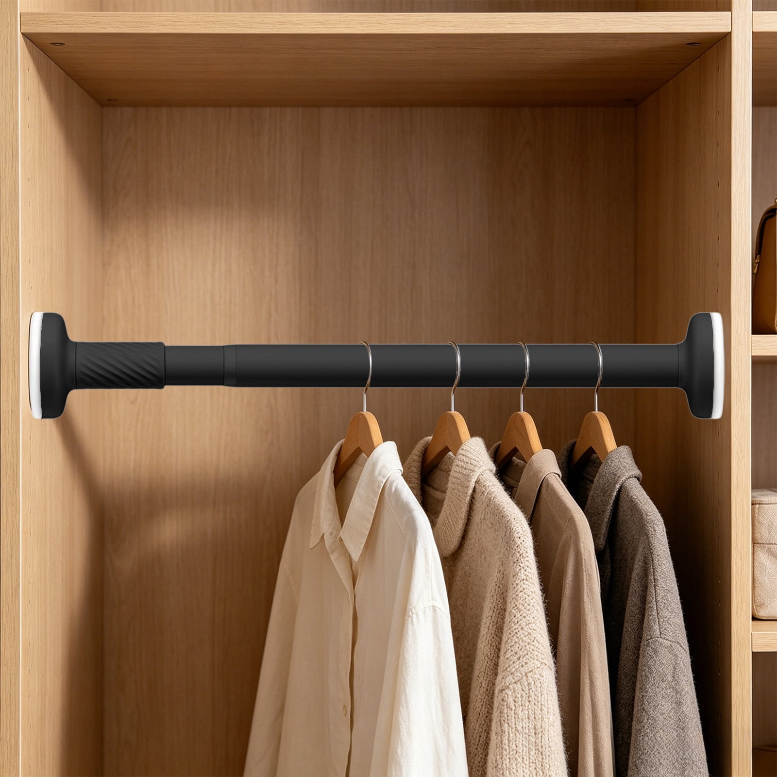 BAOPAI Telescopic Curtain Rod Stainless Steel Pole 13.78-19.69 inches ...