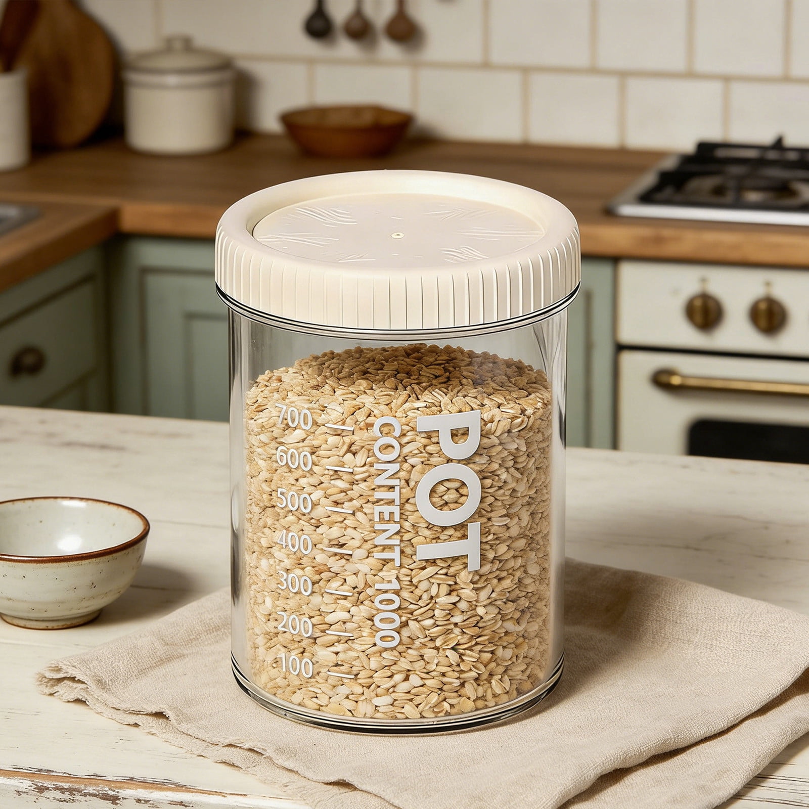 BAOPAI Transparent Airtight Storage Jars for Kitchen - Clear Plastic ...