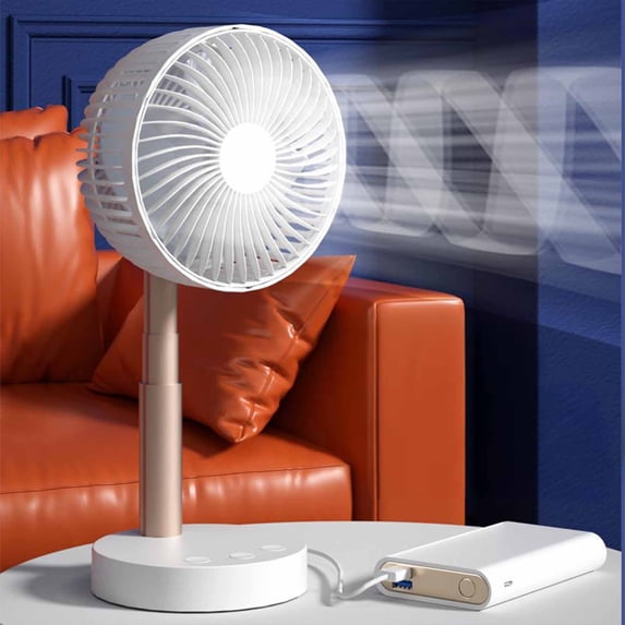 BAOPAI USB Rechargeable Oscillating Air Circulator Fan with Telescopic ...