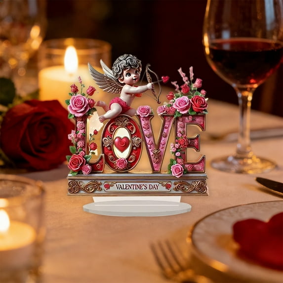 BAOPAI Valentine's Day 2D Acrylic Standing Signboard with Romantic ...