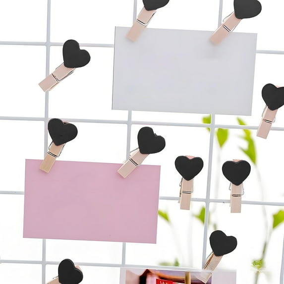 BAOPAI Valentine's Day Heart Photo Clips Wooden Decorative Clips for ...