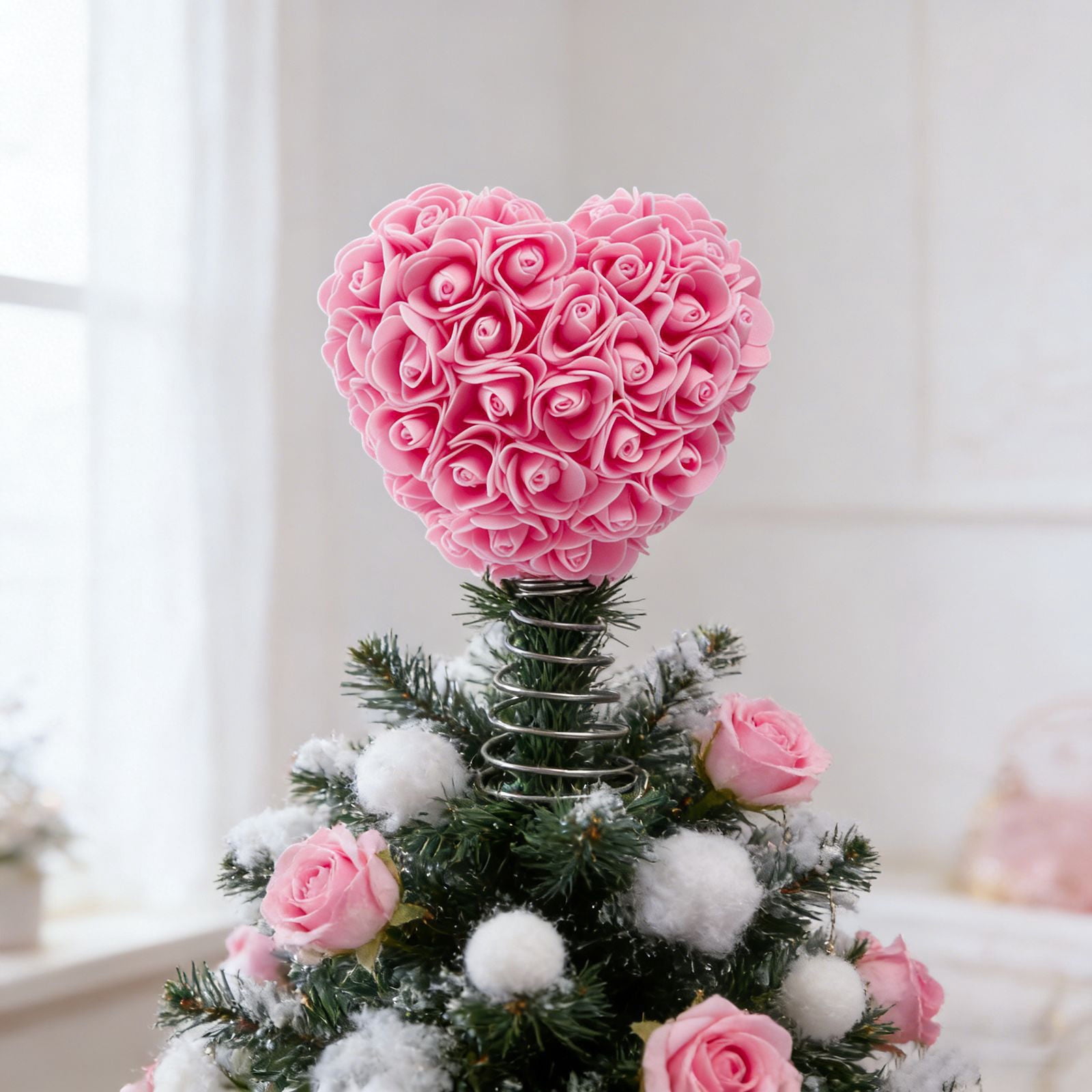BAOPAI Valentine's Day Preserved Rose Tree Topper - Romantic Decoration ...