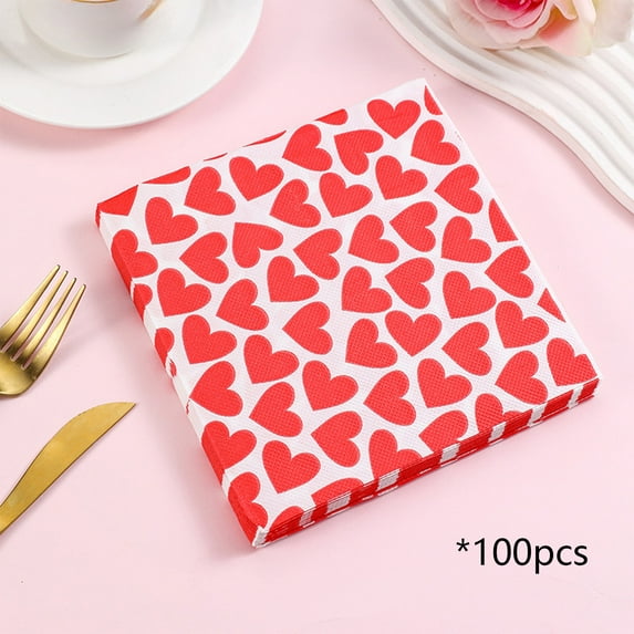 BAOPAI Valentine's Day Themed Disposable Paper Napkins Biodegradable ...