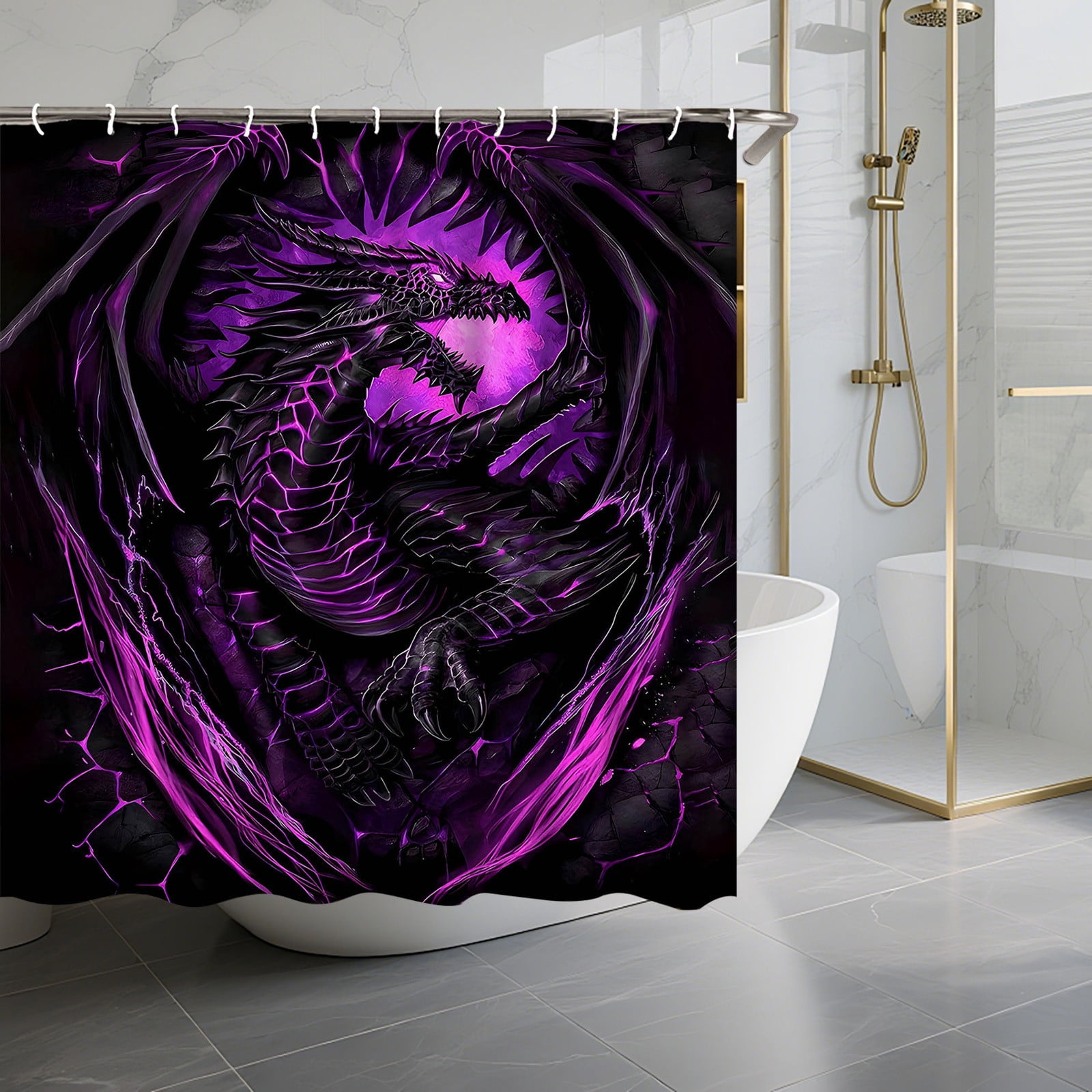 BAOPAI Waterproof And Mold-Proof Dinosaur Shower Curtain For Bathroom ...