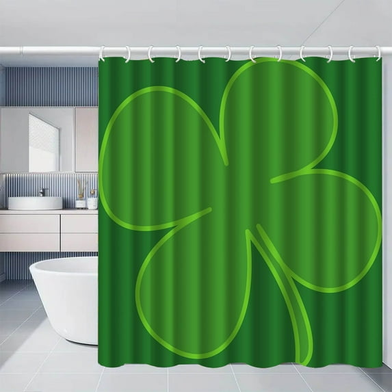 BAOPAI Waterproof Polyester Shower Curtain with Lucky Four Leaf Clover ...