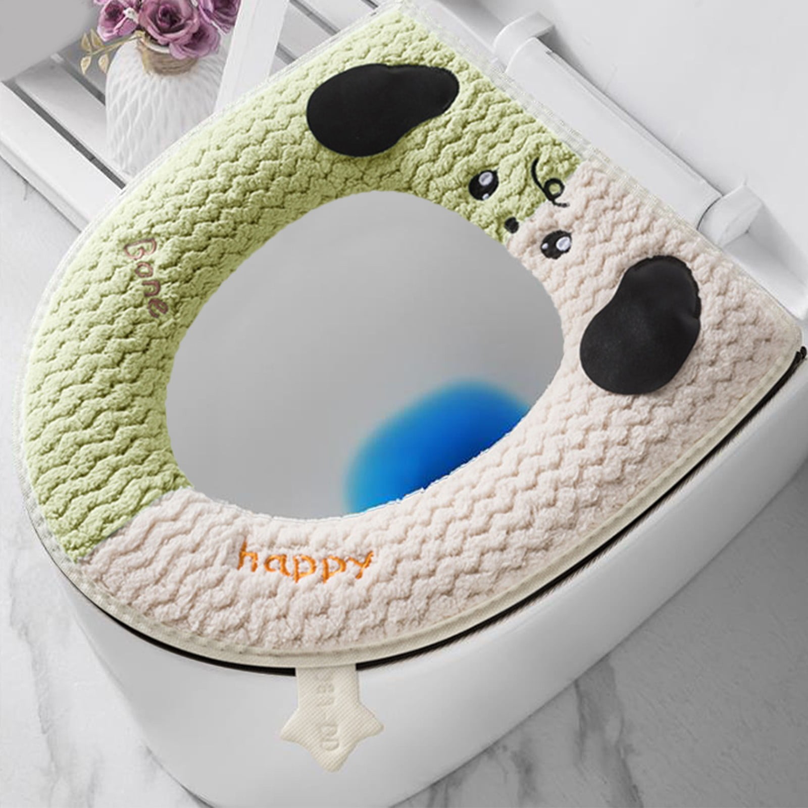 BAOPAI Winter Plush Toilet Seat Cushion Thickened Washable Soft ...