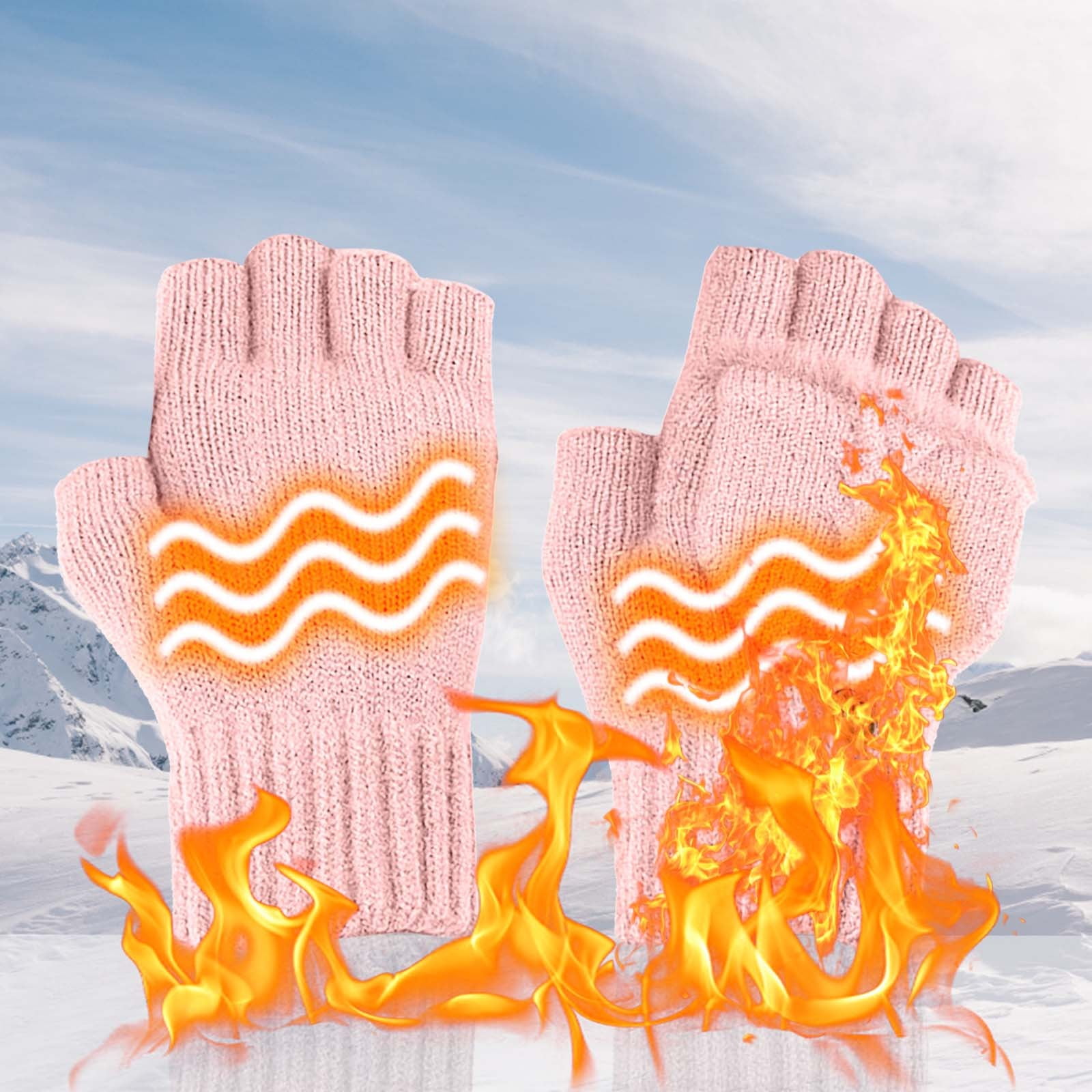 BAOPAI Women's Fashion USB Heated Half Finger Gloves with Flip Cover ...