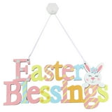 BAOPAI Wooden Easter Egg Letters Flower Wall Hanging Door Decor for ...