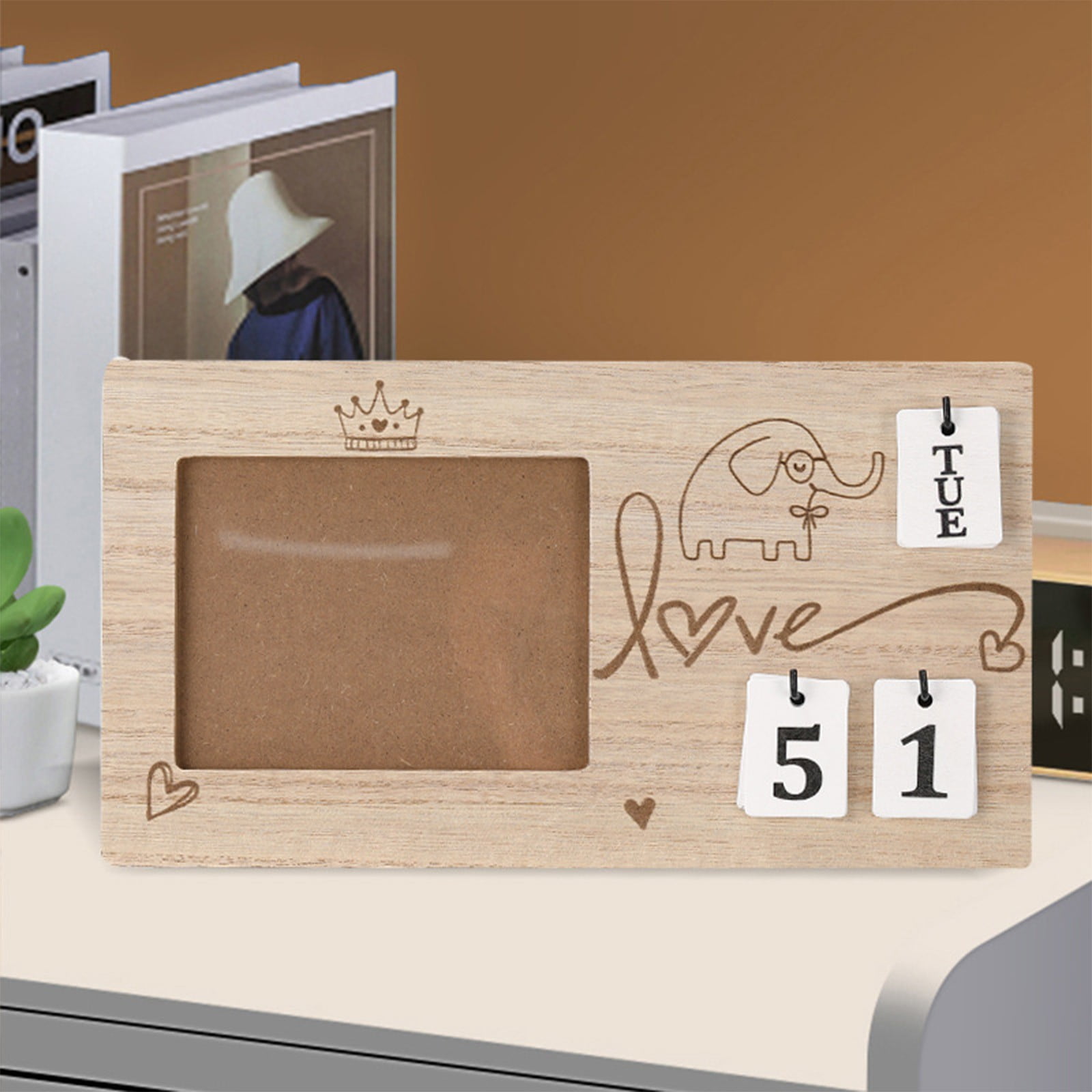 BAOPAI Wooden Photo Frame with Desktop Stand and Wall Mount Stable ...