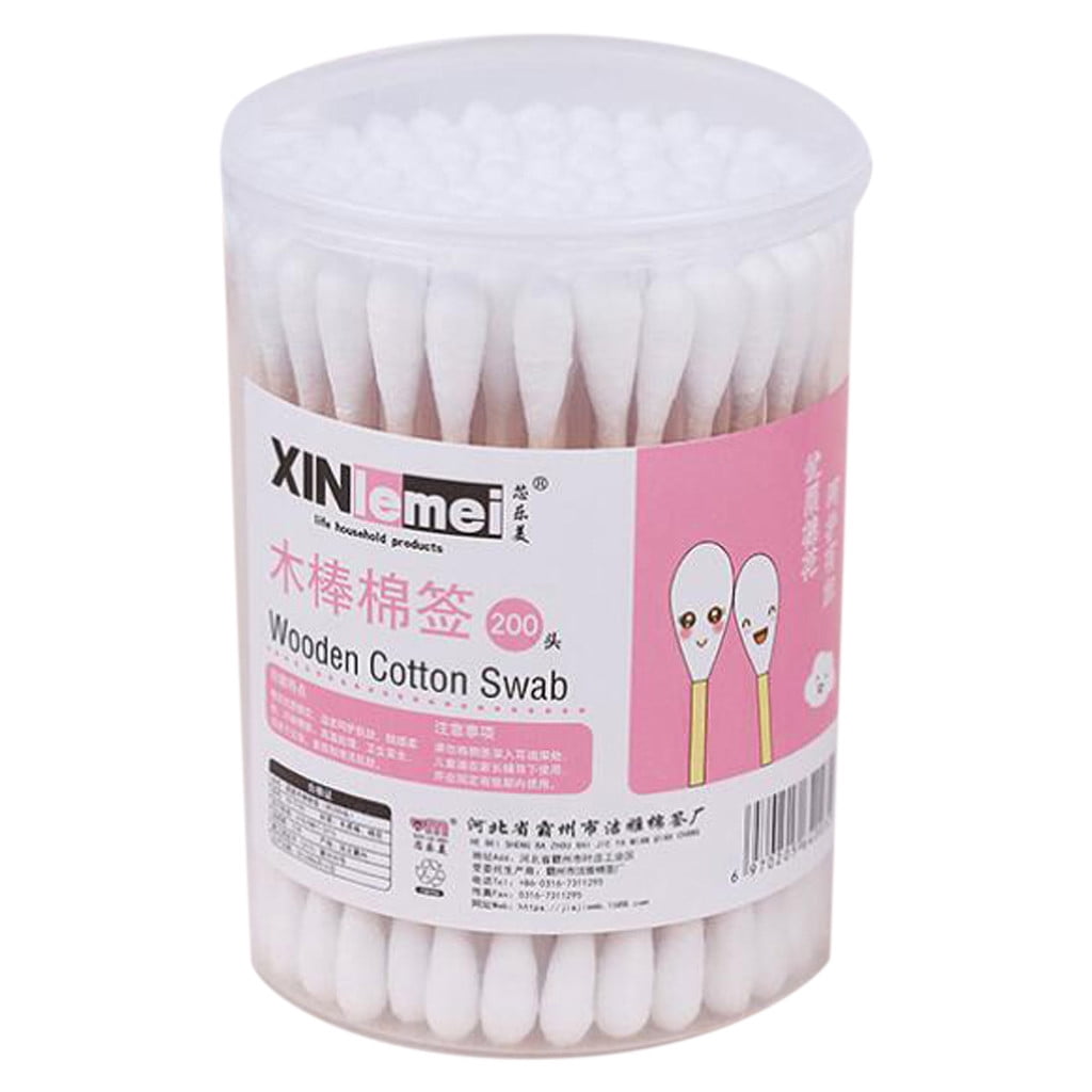 BAOQIN 2 Pcs Cotton Swabs Precision Pointed - Natural Wooden Cotton ...