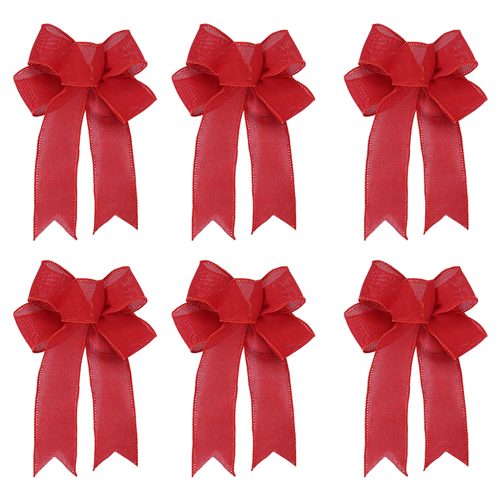 BAOQIN Big sale！ 6Pcs Christmas Bows - Large Decorative Burlap Bows 12 ...