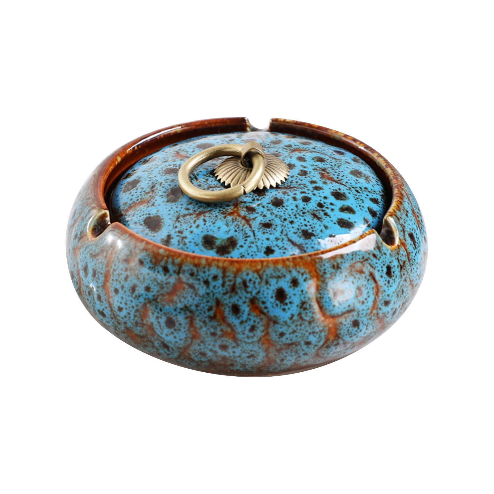 BAOQIN Ceramic Ashtray with Lids, Handmade Ceramic Ashtray Windproof ...