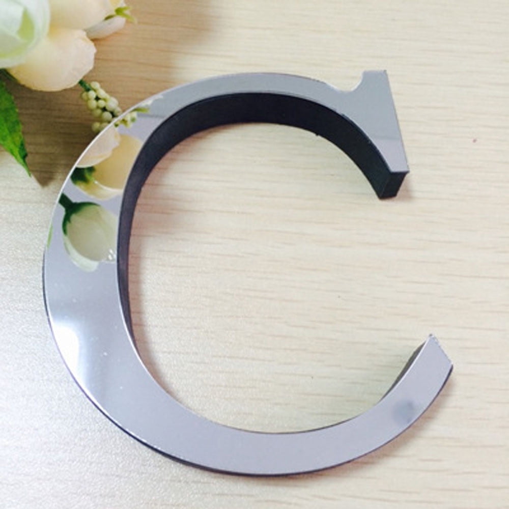 BAOQIN Decorative Stickers 26 Letters DIY 3D Mirror Acrylic Wall ...