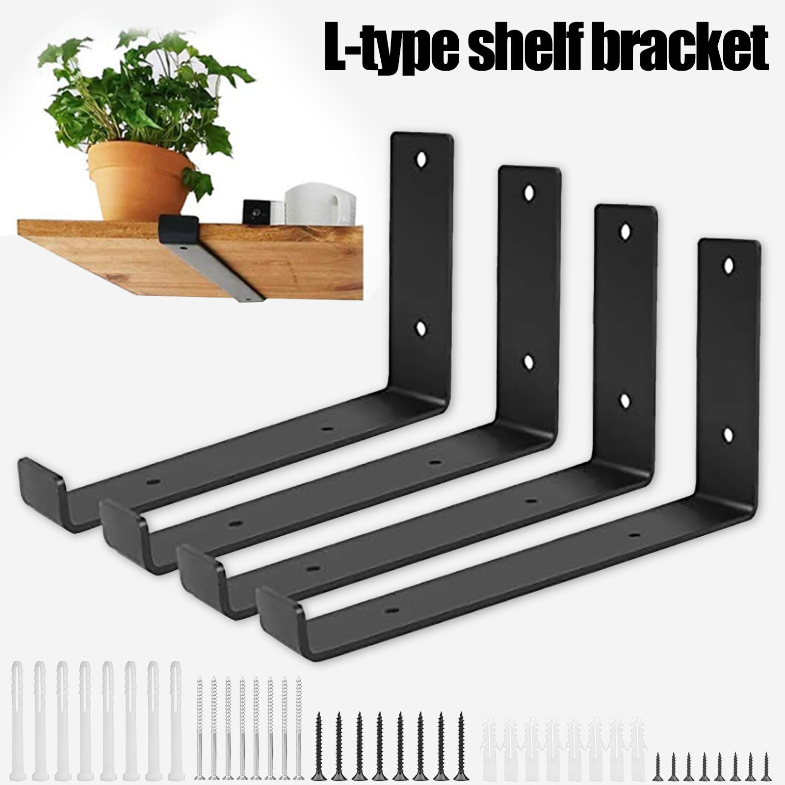 BAOQIN L-Shaped Bracket Countertop Brackets, Metal Shelf Brackets Metal ...