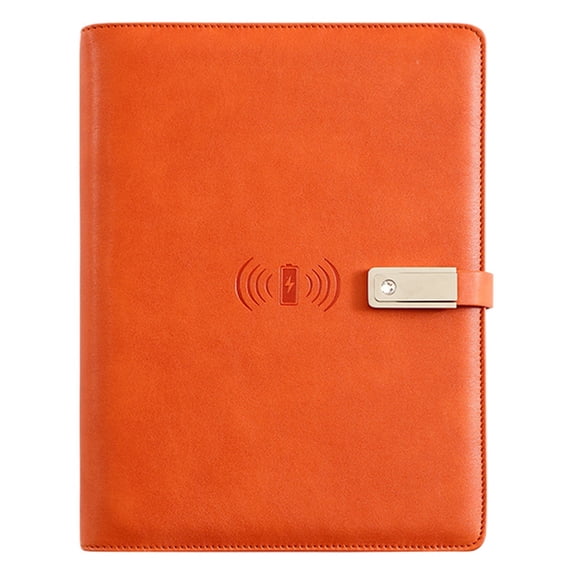 BAOQIN Personalized Notebook with Power Bank ,A5 Lined Leather Journal ...