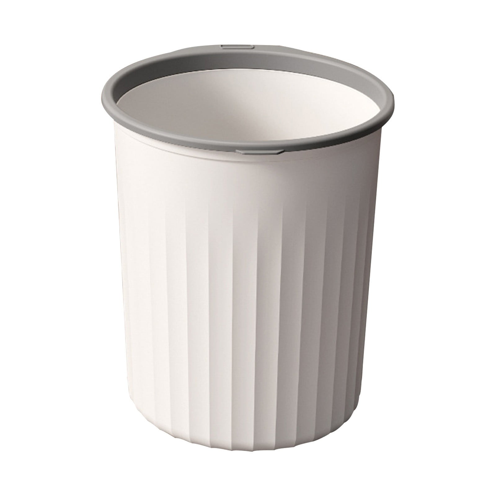 BAOQIN Round Trash Can with Pressing Ring, Plastic Wastebasket Garbage ...