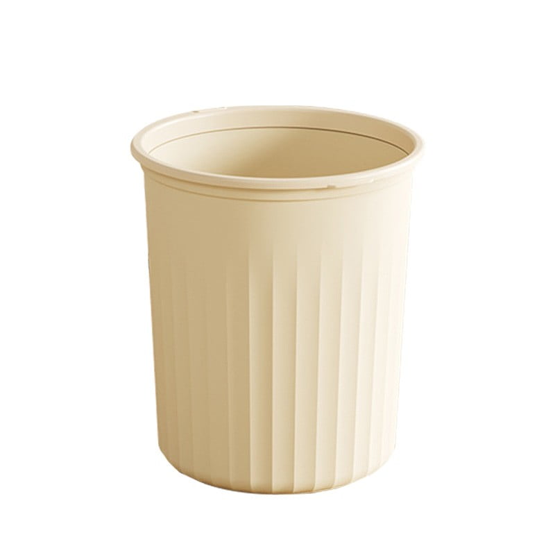 BAOQIN Round Trash Can with Pressing Ring, Plastic Wastebasket Garbage ...