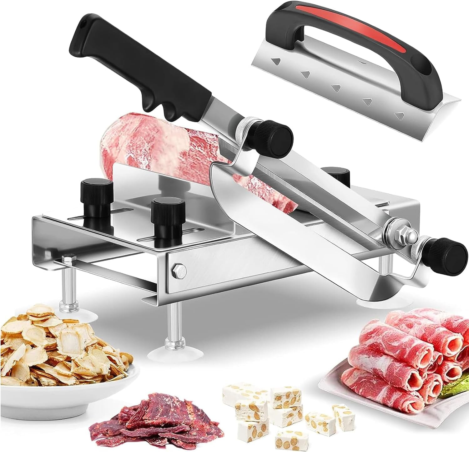 BAOSHISHAN Manual Frozen Meat Slicer, Stainless Steel Meat Cutter Beef ...