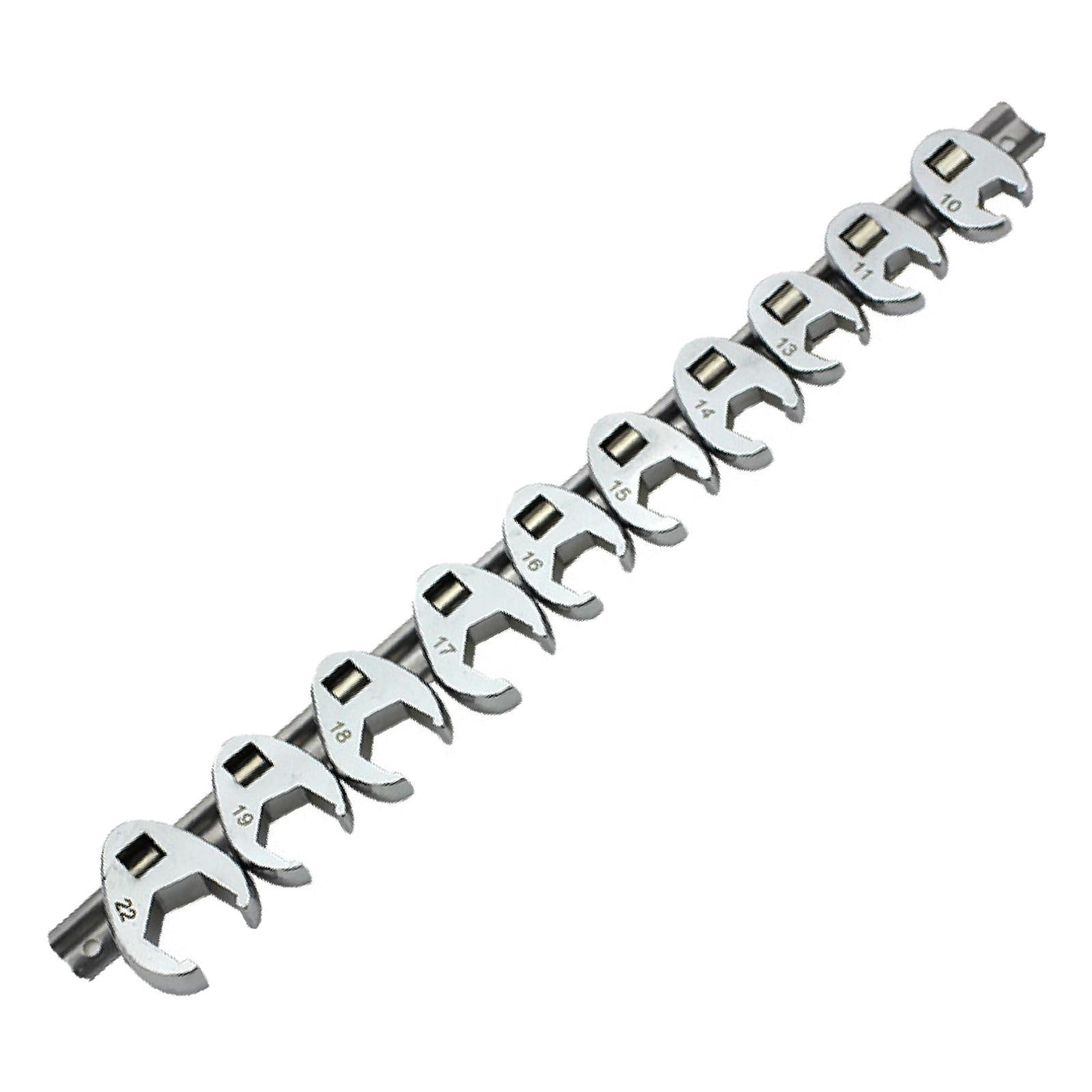 BAOSITY 10Pcs 3/8" Drive Crowfoot Wrench Set Steel 10 11 13 14 15 16 17 ...