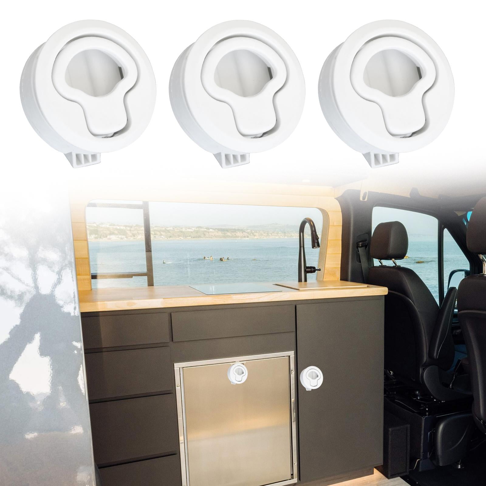 BAOSITY 3 Pieces Flush Locker Pull Latch Boat Deck Latch for Trailer RV ...