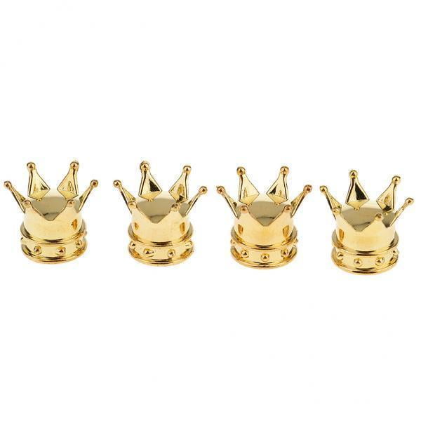 BAOSITY 4x4x Gold Crown Car Tire Air Stem Valve Caps Wheel Airtight ...