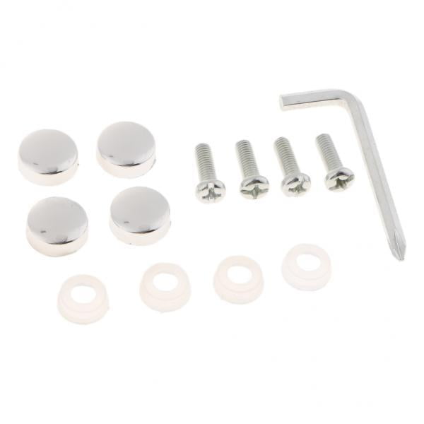 BAOSITY 5xSteel Plate Frame Screws Fasteners + Smooth Screw Caps Set ...
