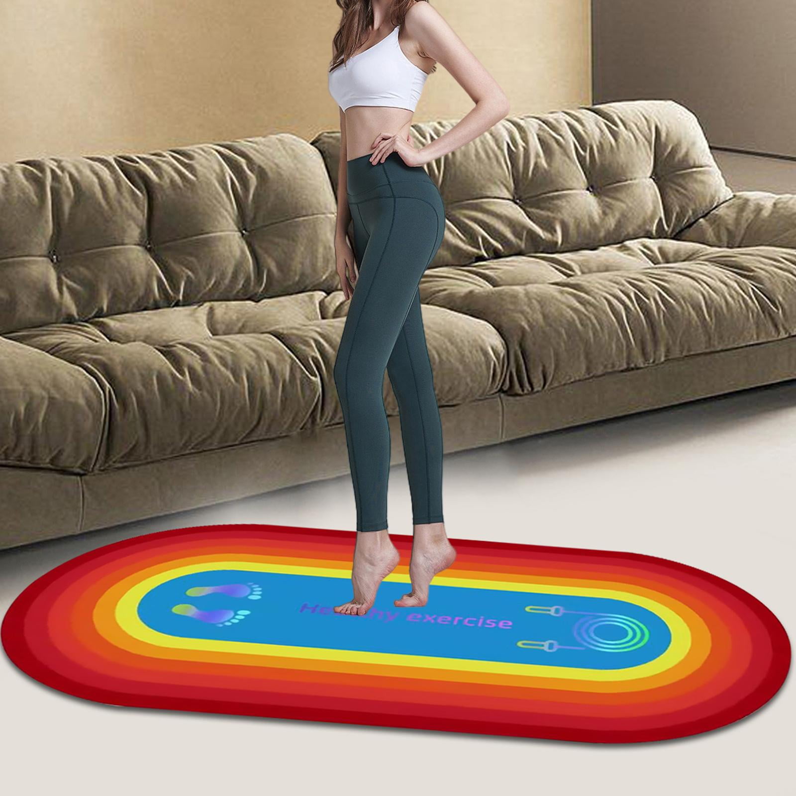 BAOSITY Jump Rope Mat Yoga Mat Non Slip Shock Absorbing High Density ...