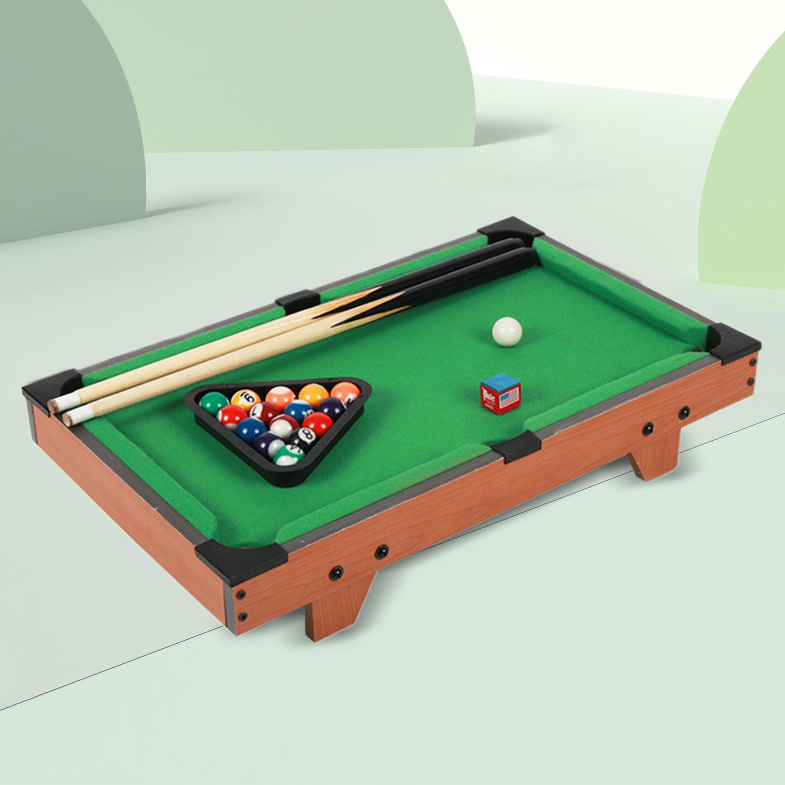 BAOSITY Kids Pool Table Set Desktop Snooker Portable 2 Billiard Cues ...