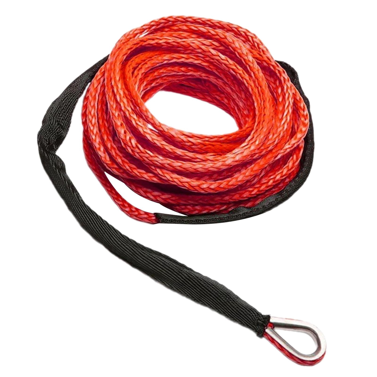 BAOSITY Synthetic Winch Rope Tow Rope 15M Heavy Duty Tow Strap 7700lbs ...