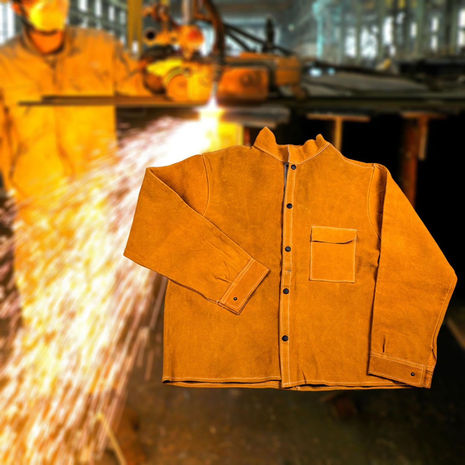 BAOSITY Welding Apron Welding Jacket Fireproof Heat Insulation Men ...