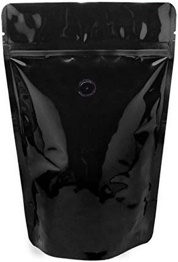 BAP 5 LB Glossy Black Stand Up Pouch, Zip, Valve (50 pcs) - Walmart.com
