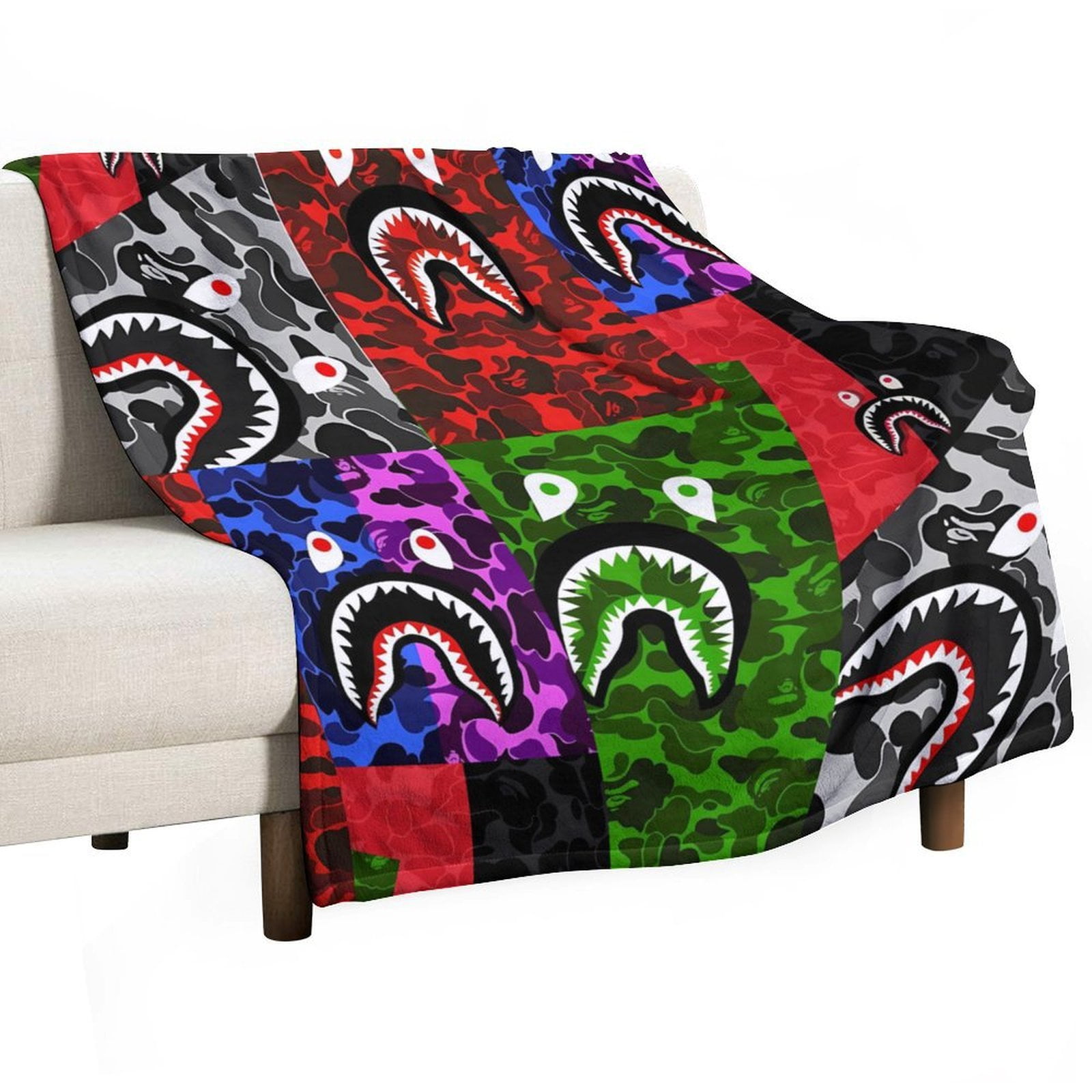 BAPE 28 Lightweight Bedding Fleece Throw Blanket for Bed Home Living ...