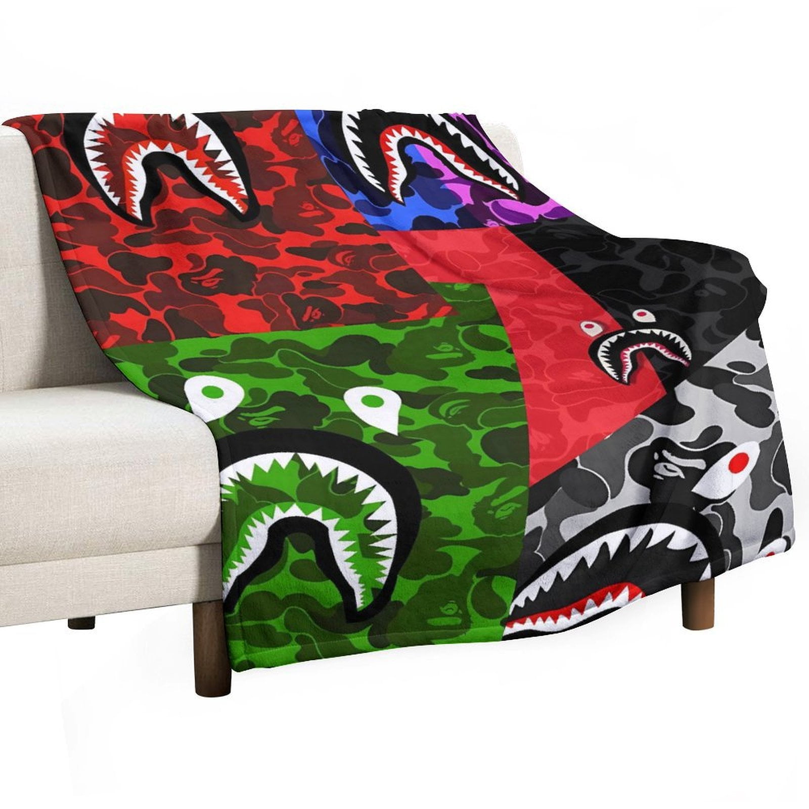 BAPE 28 Super Cozy Bedding Fleece Throw Blanket for Bed Home Living ...