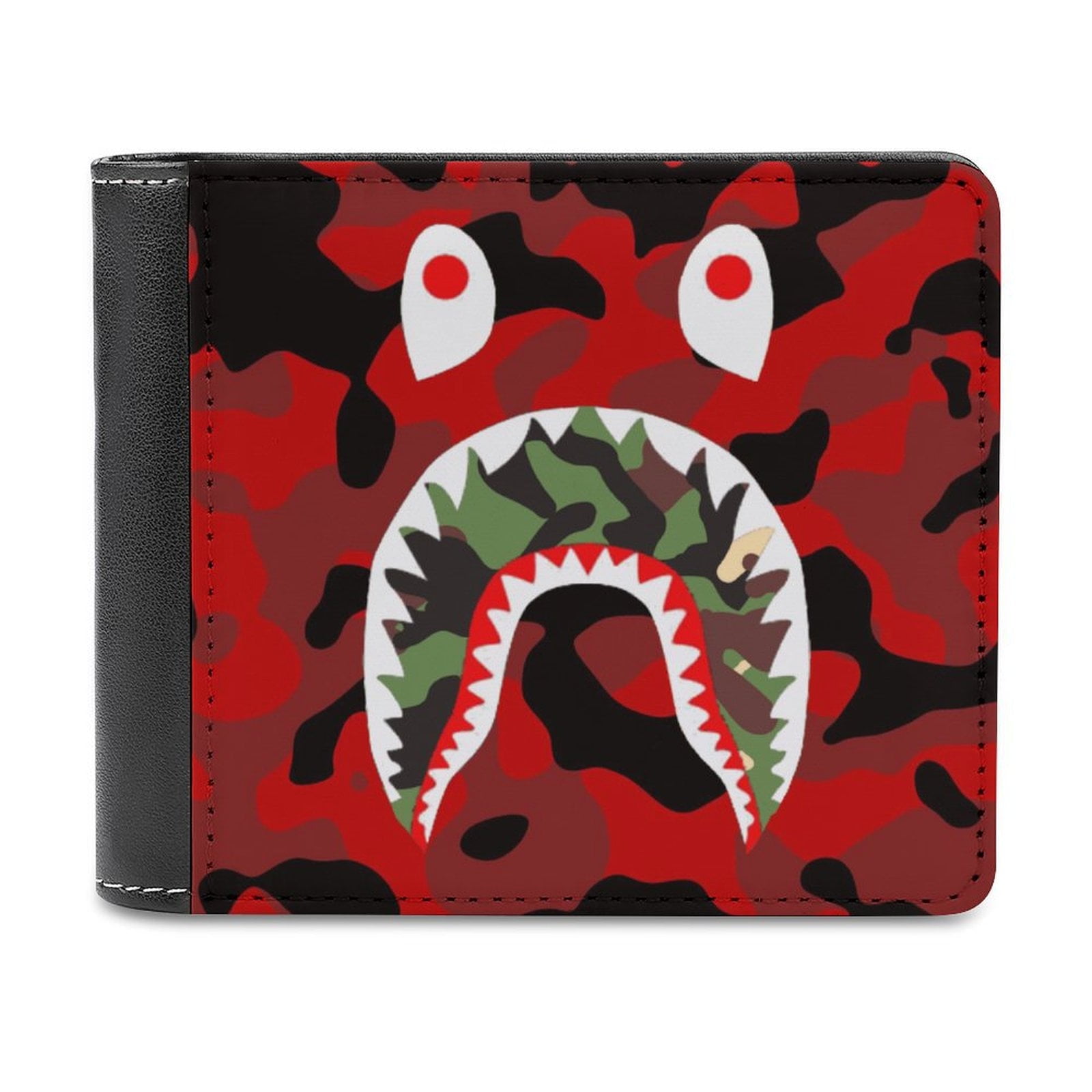BAPE Camo Shark Leather Wallet Slim Card Wallet Bifold RFID Blocking ...