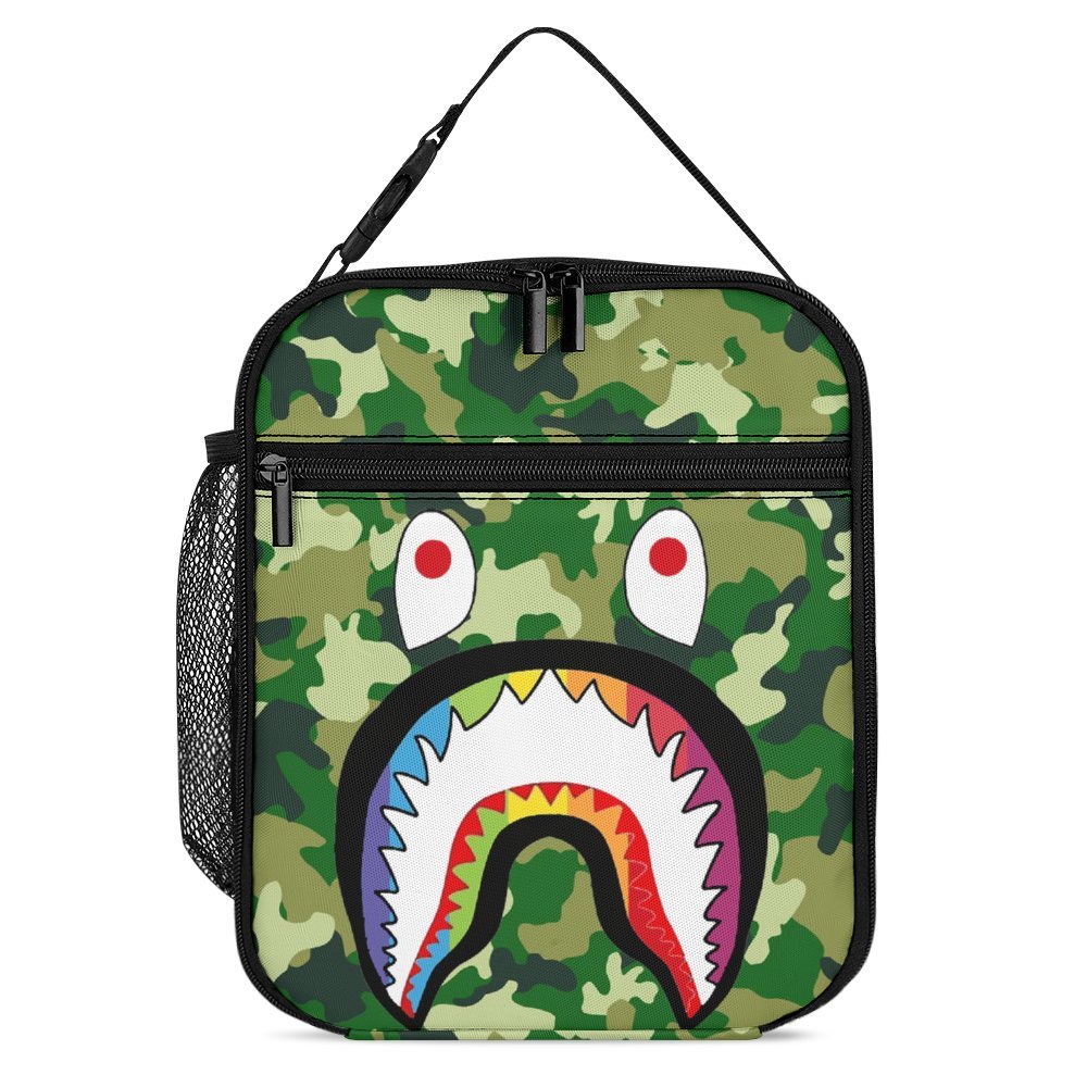 BAPE Camo Shark Lunch Bag Insulated Lunch Box Meal Cooler Bag Reusable ...